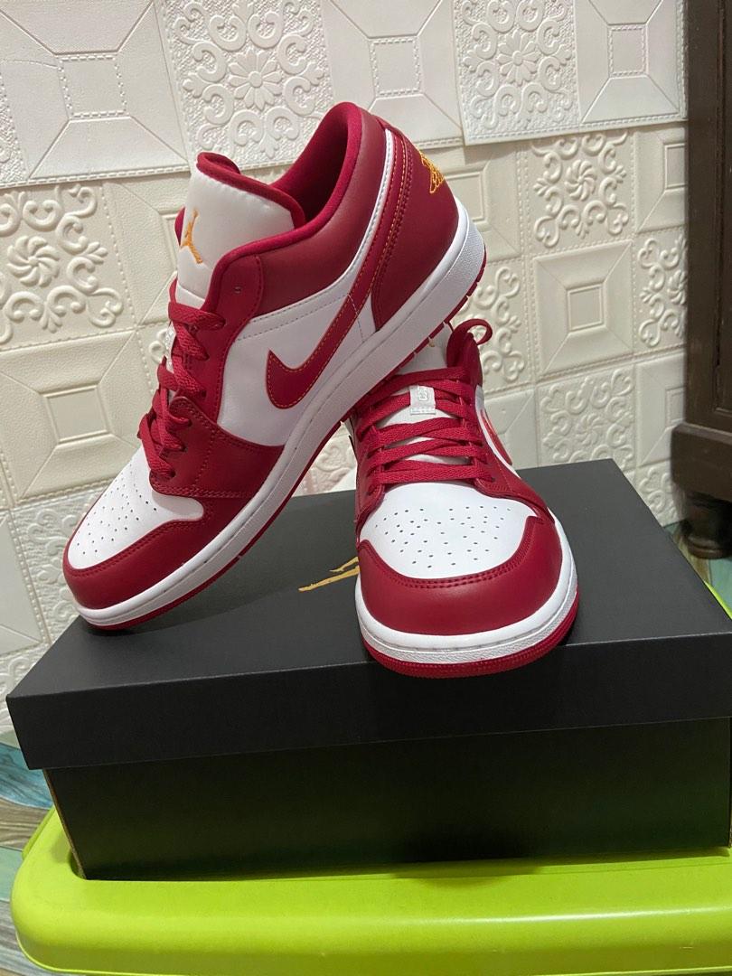 J1 low cardinal red, Men's Fashion, Footwear, Sneakers on Carousell