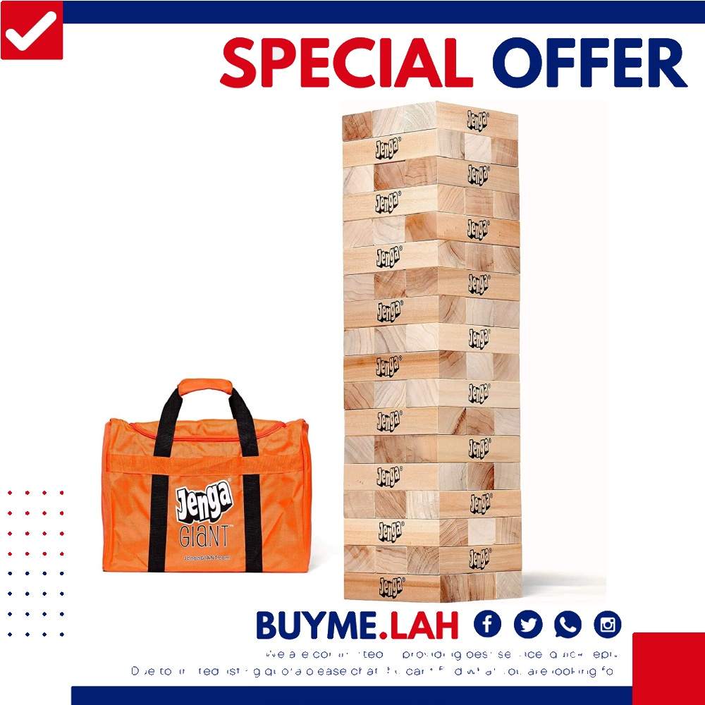 Jenga GIANT Hardwood Game Stacking Game, Natural, Stacks 5+ feet / Ages ...