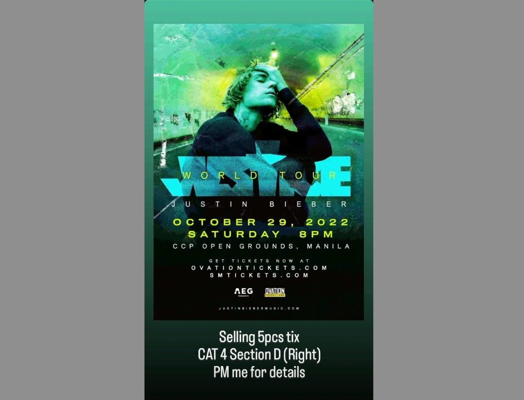 Justin Bieber Justice Tour Manila Tickets, Tickets & Vouchers, Event ...