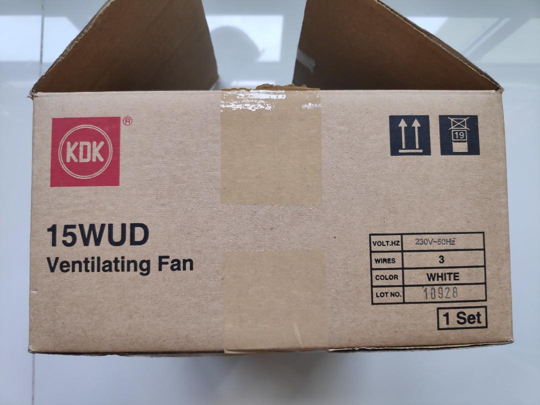 KDK 15WUD Exhaust Fan with 3 pin plug, Furniture & Home Living ...