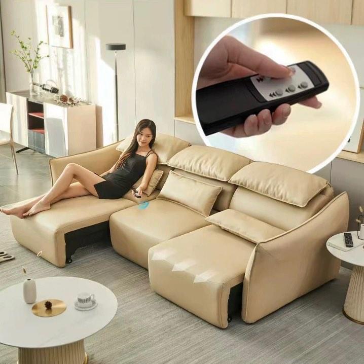 King Size/ Length 186cm Denzel Electric Extendable Sofa Bed Available in Top Grain Genuine ...