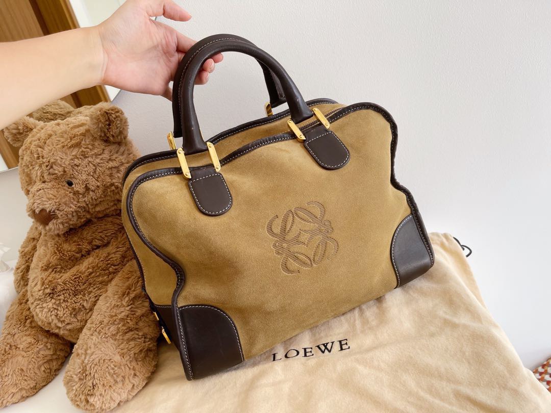 Loewe Vintage Suede Amazona Handbag, Luxury, Bags & Wallets on Carousell