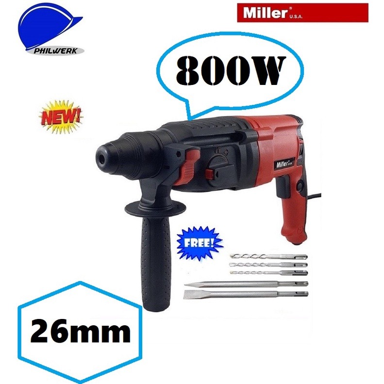 Miller Rotary Hammer 800watts (MRH800-26B-02), Commercial & Industrial ...