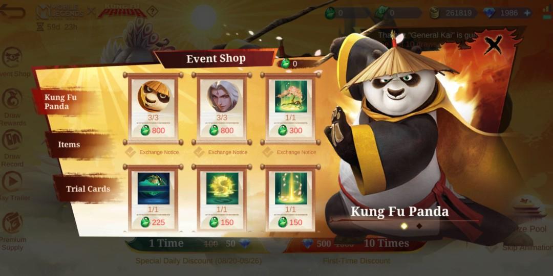 Mobile Legends Kung Fu Panda Skins, Video Gaming, Gaming Accessories ...