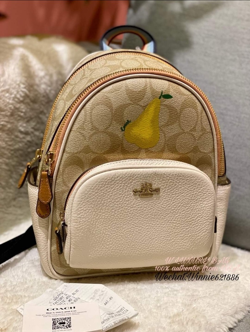 Original Coach Mini Court Backpack In Signature Canvas With Pear C8258 ...
