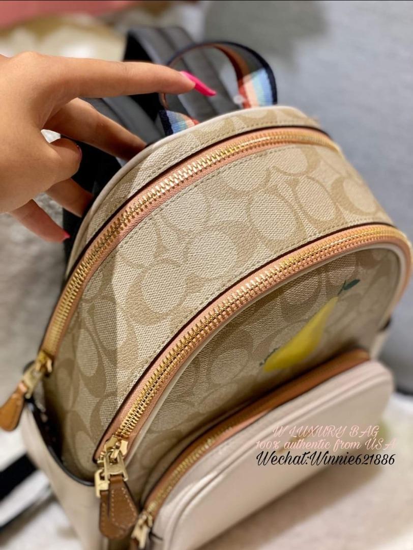Original Coach Mini Court Backpack In Signature Canvas With Pear C8258 ...