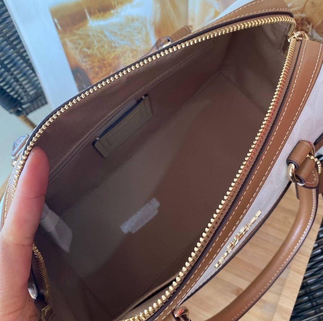 Original Coach Rowan Satchel In Blocked Signature Canvas CA149 - Chalk ...