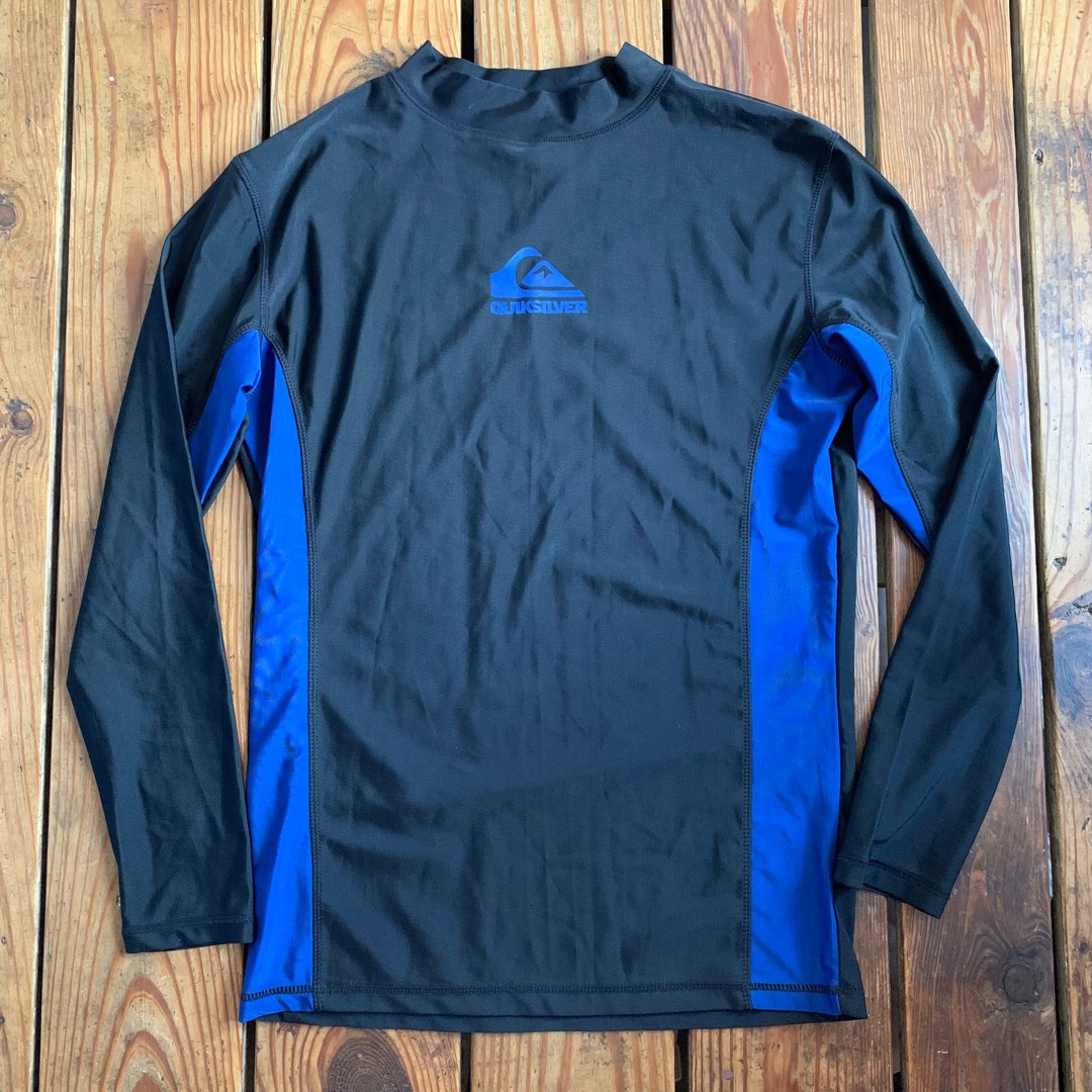 Original Quiksilver black rash guard, Men's Fashion, Activewear on ...