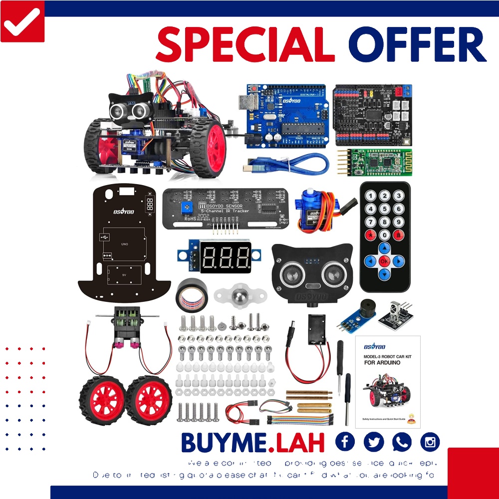 OSOYOO Model 3 Robot Car DIY Starter Kit for Arduino | Remote Control ...