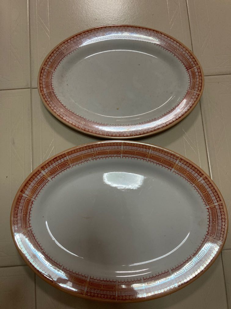 Oval porcelain plates, Furniture & Home Living, Kitchenware & Tableware ...