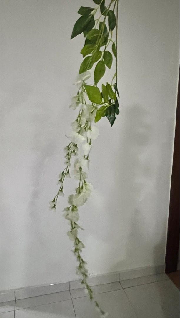 Pink & white drop down string flowers, Furniture & Home Living, Home ...