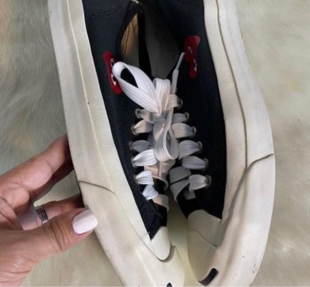 play cdg x converse jack purcell (black), Women's Fashion, Footwear ...