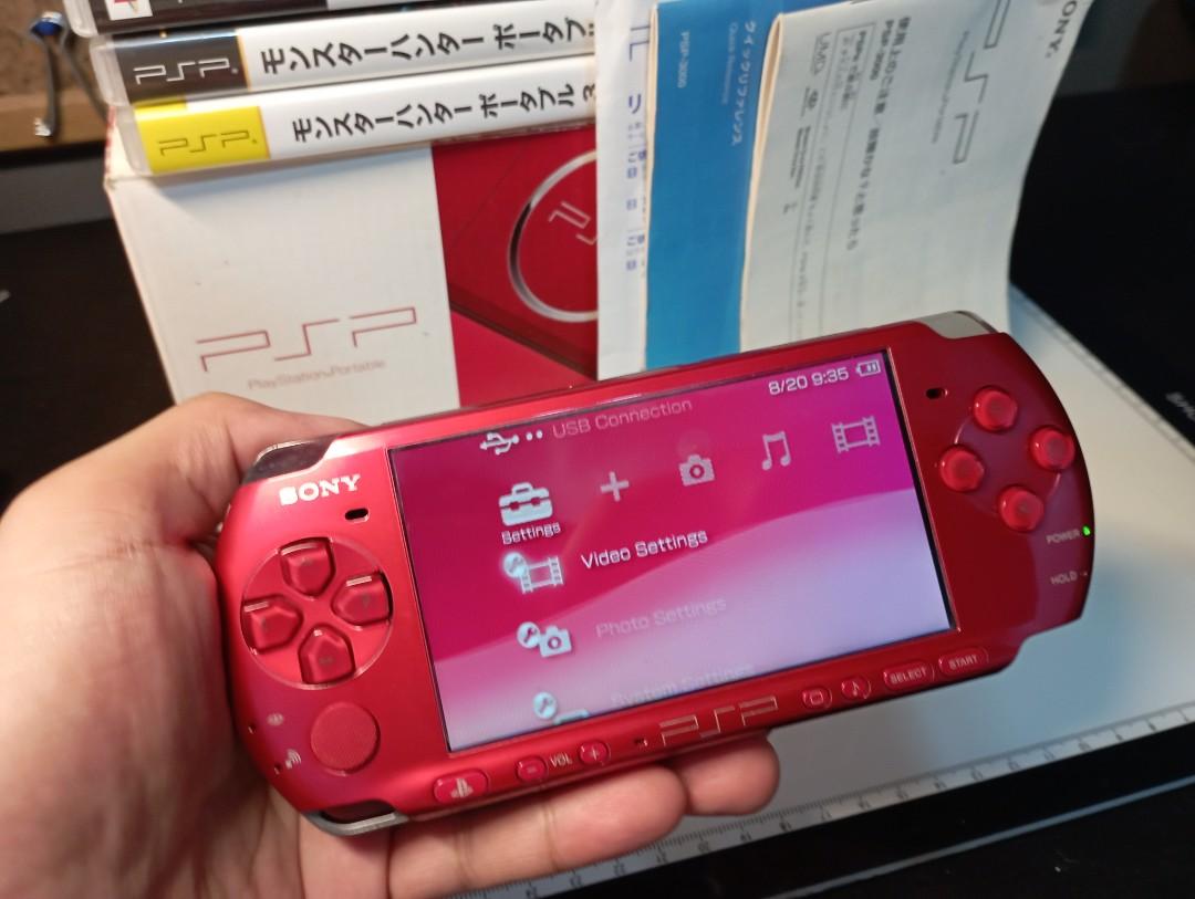 PSP 3000 Radiant Red (Complete with Box), Video Gaming, Video Game ...