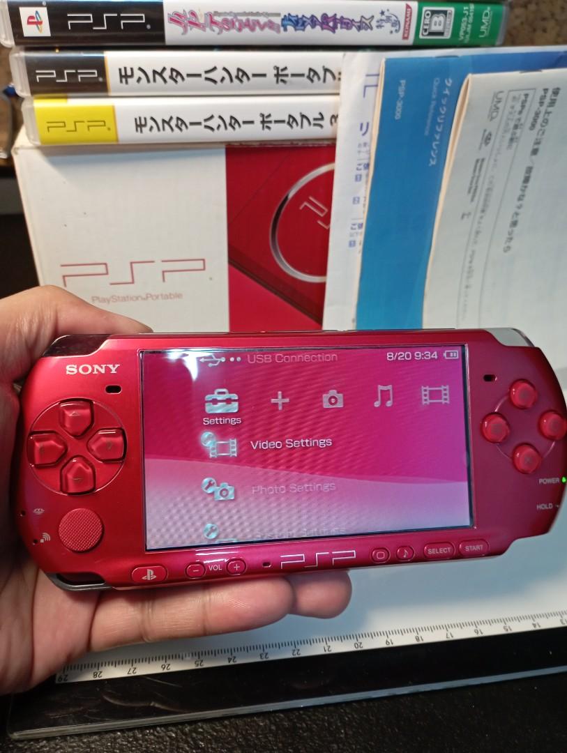 PSP 3000 Radiant Red (Complete with Box), Video Gaming, Video Game ...