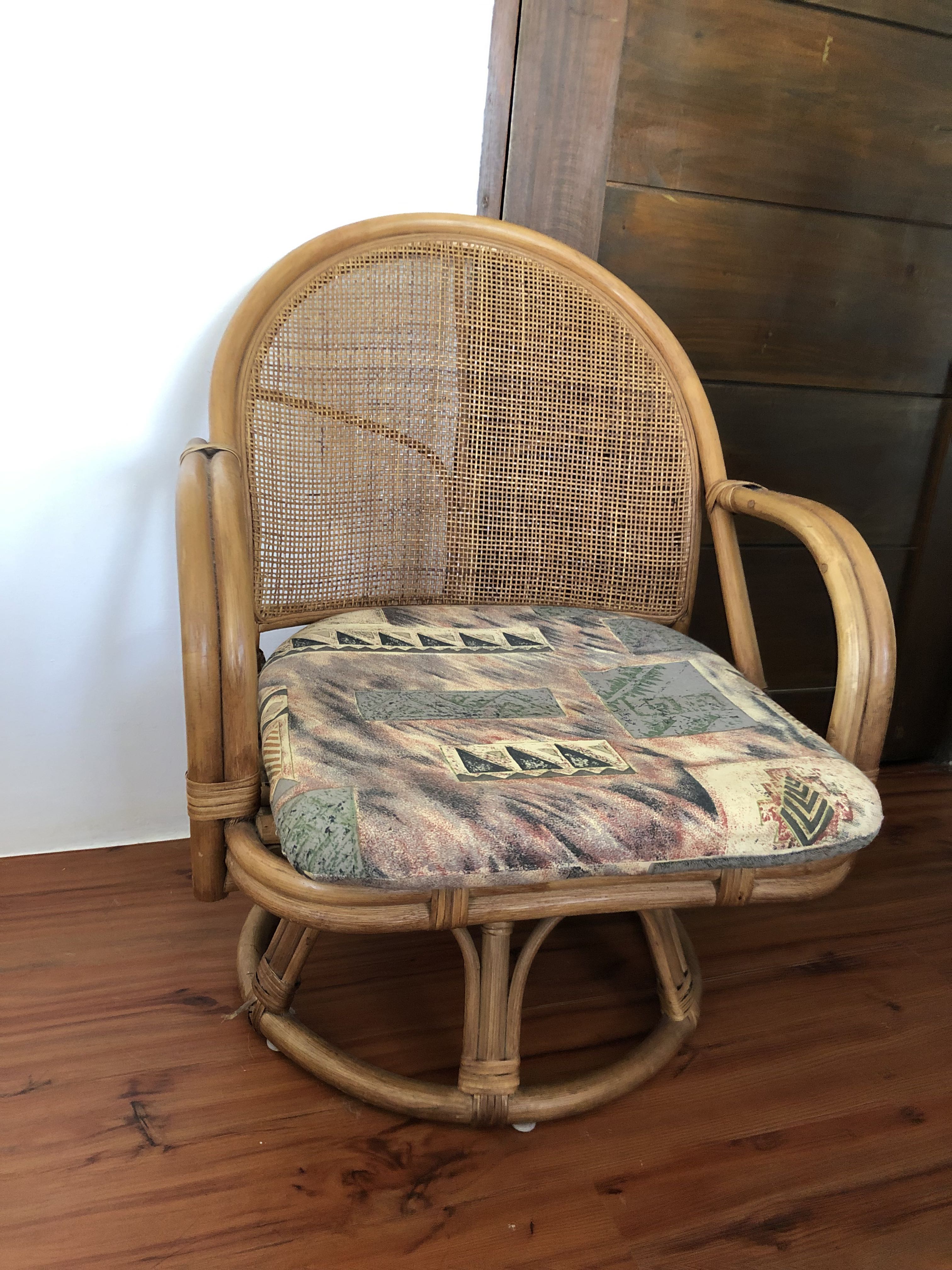 Rattan Swivel Char, Furniture & Home Living, Furniture, Chairs on Carousell