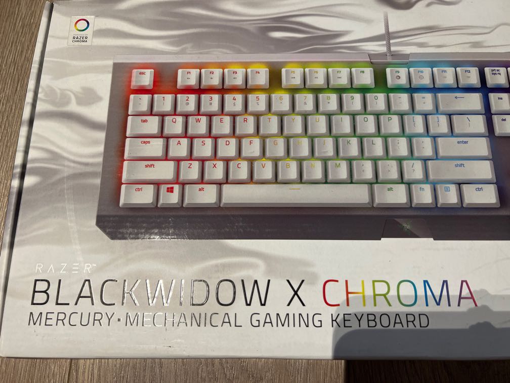 Razer Blackwidow X Chroma Mercury Mechanical Gaming Keyboard white ...