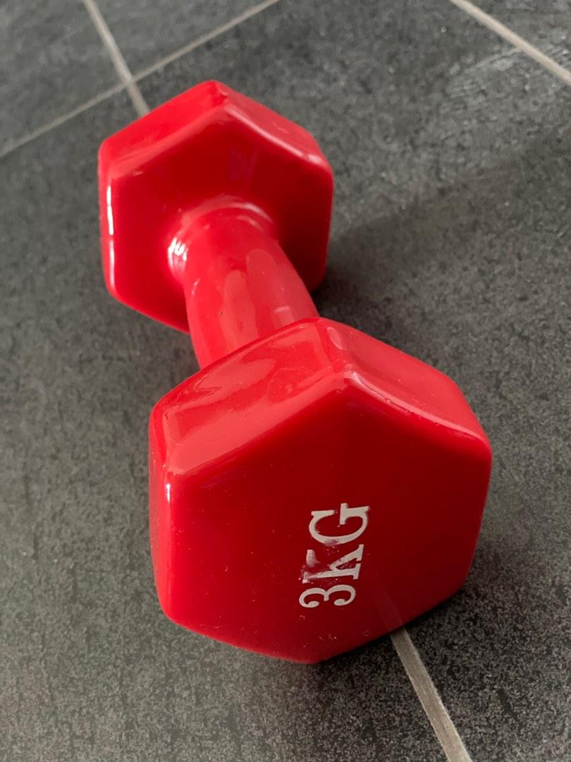 Red dumbbell - 1*3kg, Sports Equipment, Exercise & Fitness, Weights ...