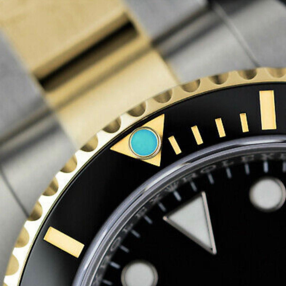 Rolex Seiko bezel insert silver gold rim lume dot luminous illuminated ...