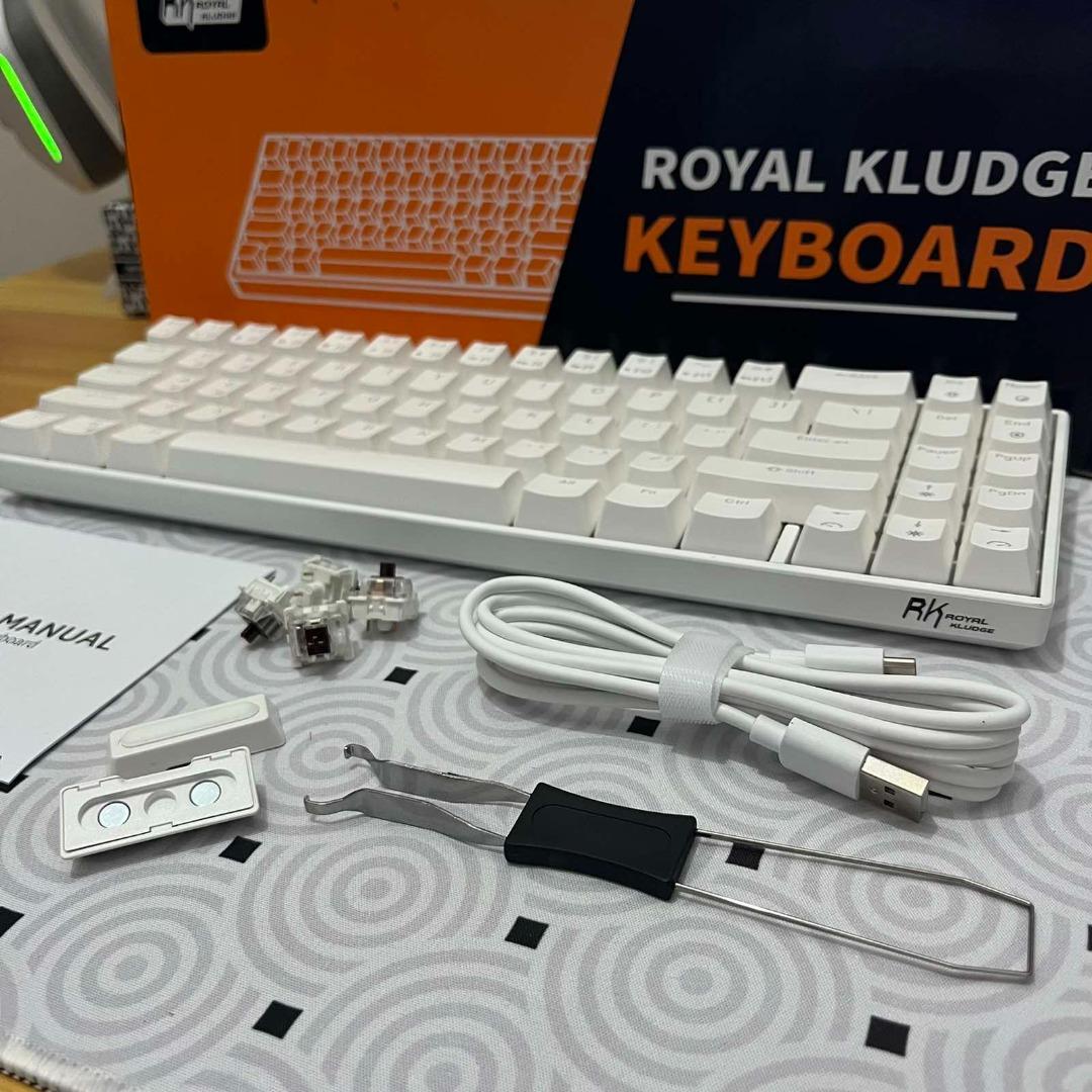 Royal Kludge RK71 Color White Wireless RGB Mechanical Gaming Keyboard ...