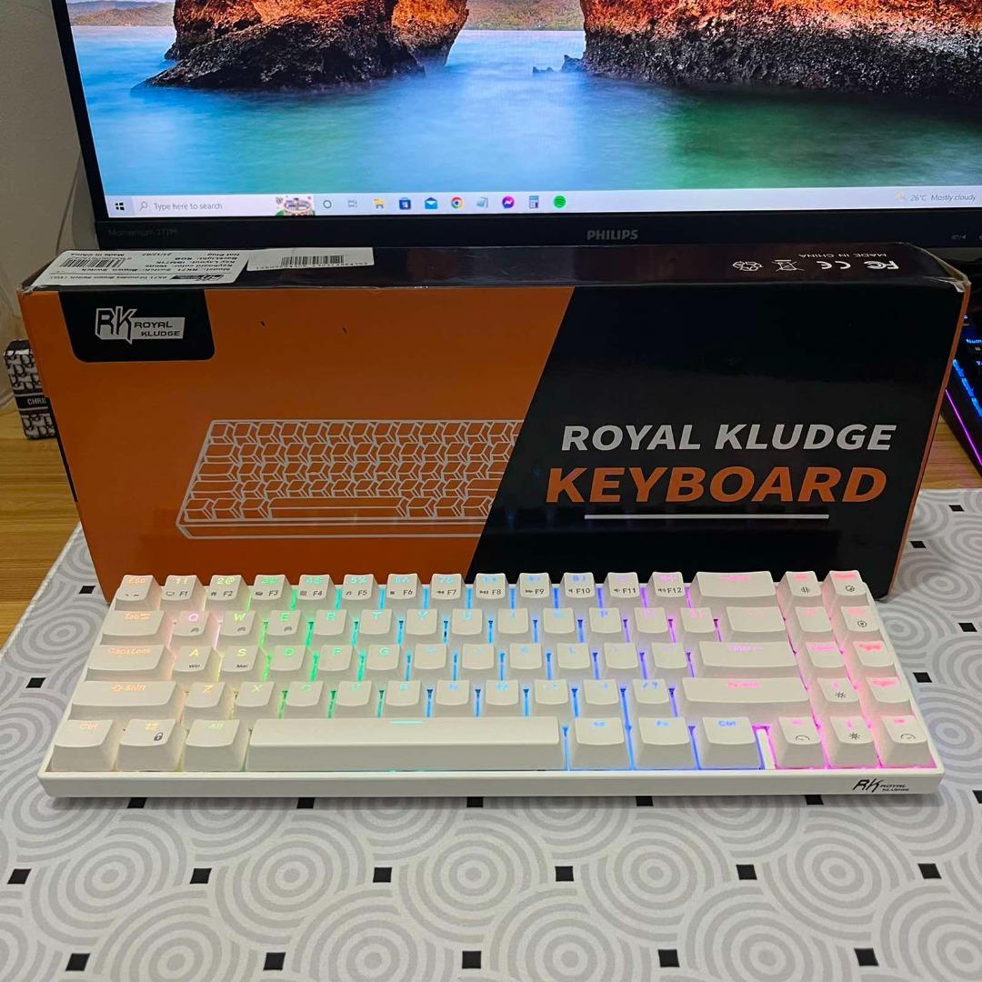 Royal Kludge RK71 Color White Wireless RGB Mechanical Gaming Keyboard ...