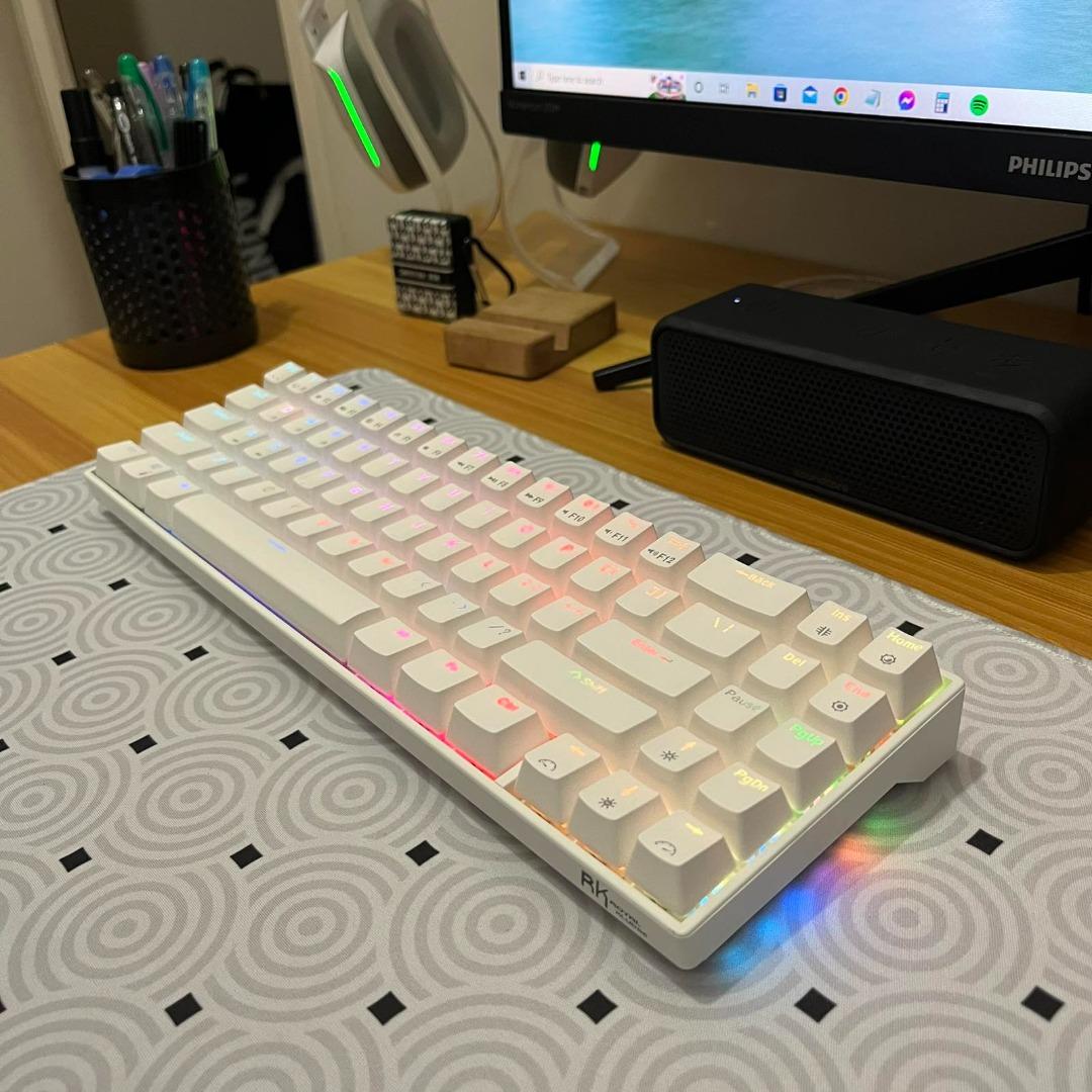 Royal Kludge RK71 Color White Wireless RGB Mechanical Gaming Keyboard ...