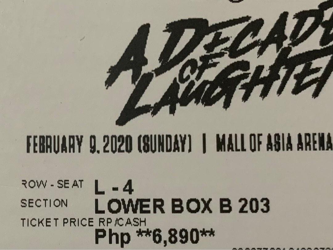 Running Man concert ticket (Decade of Laughter Live in Manila), Tickets ...