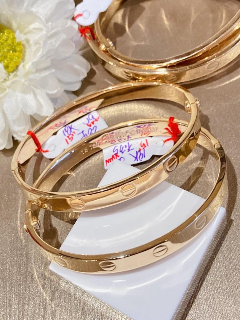 Screw Lock wide cartier Bangle 18k gold, Women's Fashion, Jewelry ...