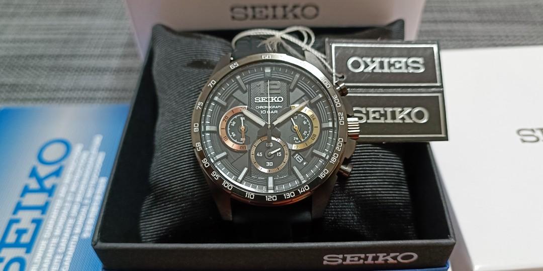Seiko Chronograph SSB349P1 with Black Silicone Strap, Men's Fashion ...