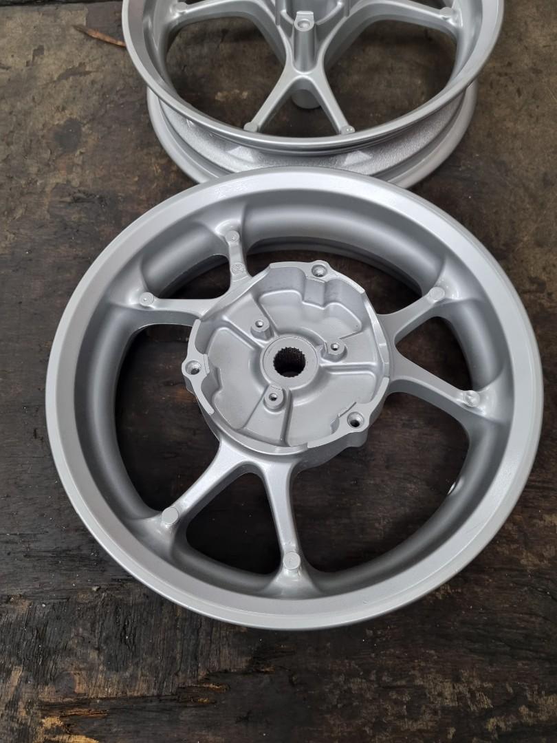 Silver NMAX V2 Rims, Motorcycles, Motorcycle Accessories on Carousell