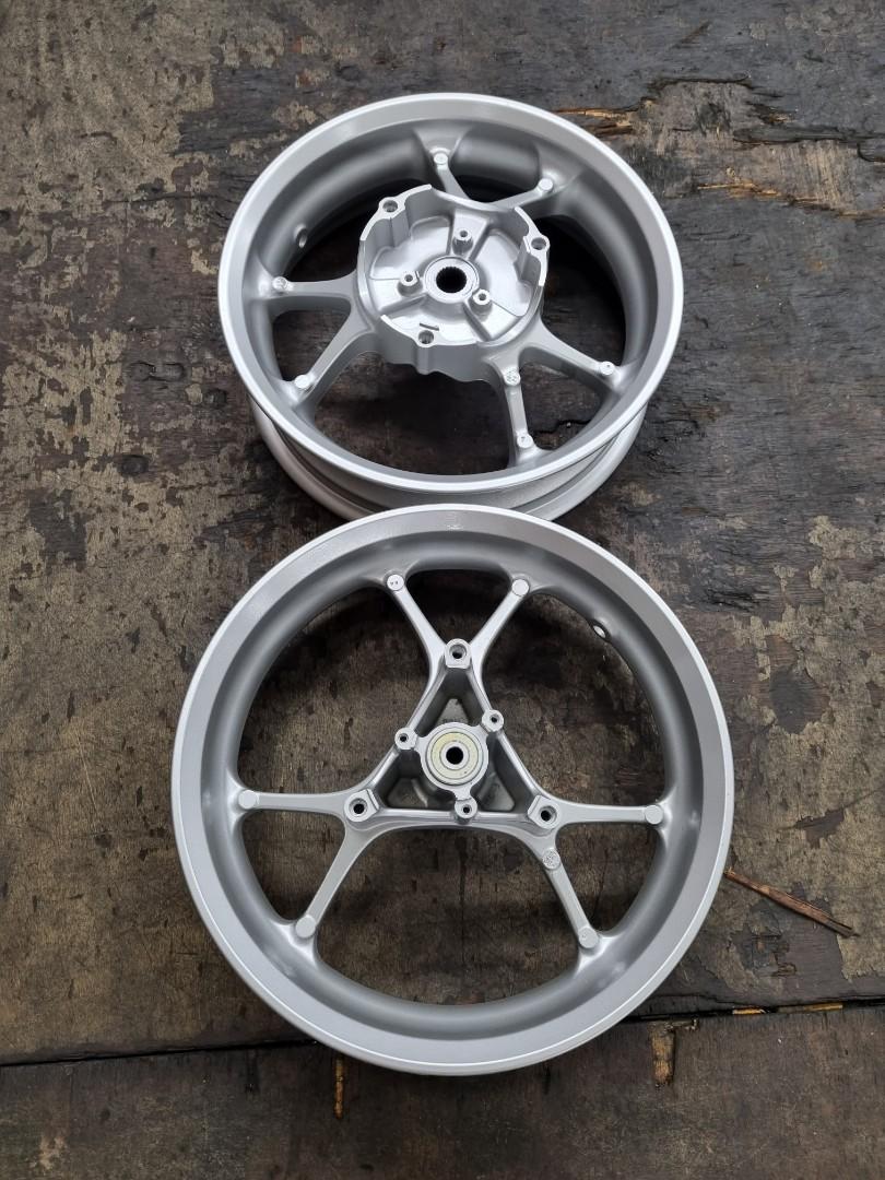 Silver NMAX V2 Rims, Motorcycles, Motorcycle Accessories on Carousell