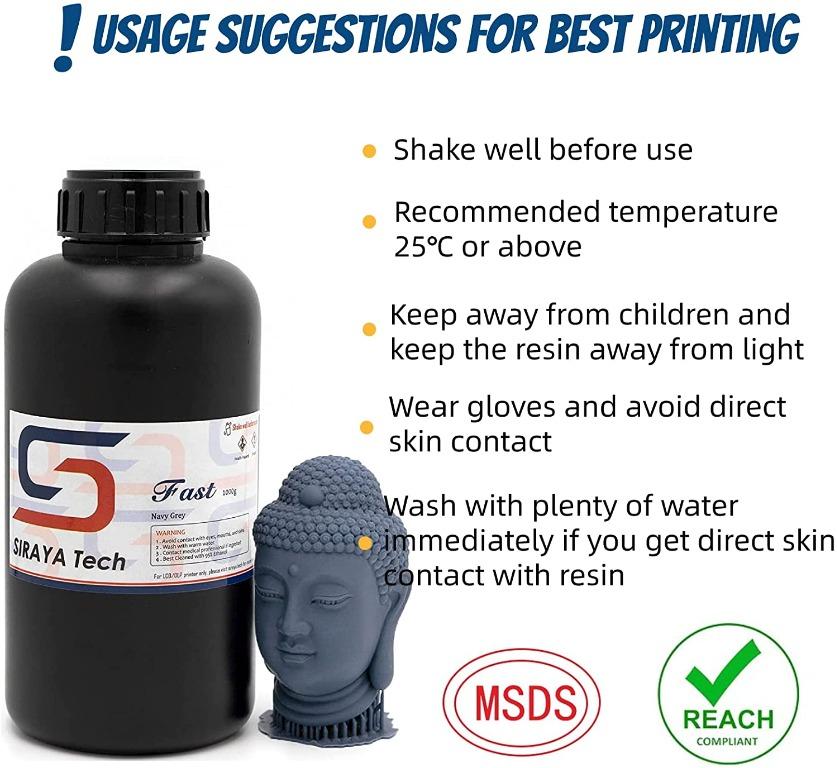 Siraya Tech Fast ABS-Like 3D Printer Resin 405nm UV-Curing Non-Brittle High Precision 3D ...