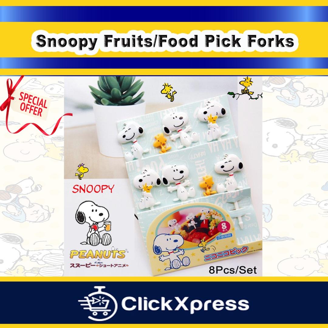 Snoopy Fork Pick|Fruit Pick | 8PCS/PACK | Snoopy Woodstock, Furniture & Home Living, Kitchenware ...