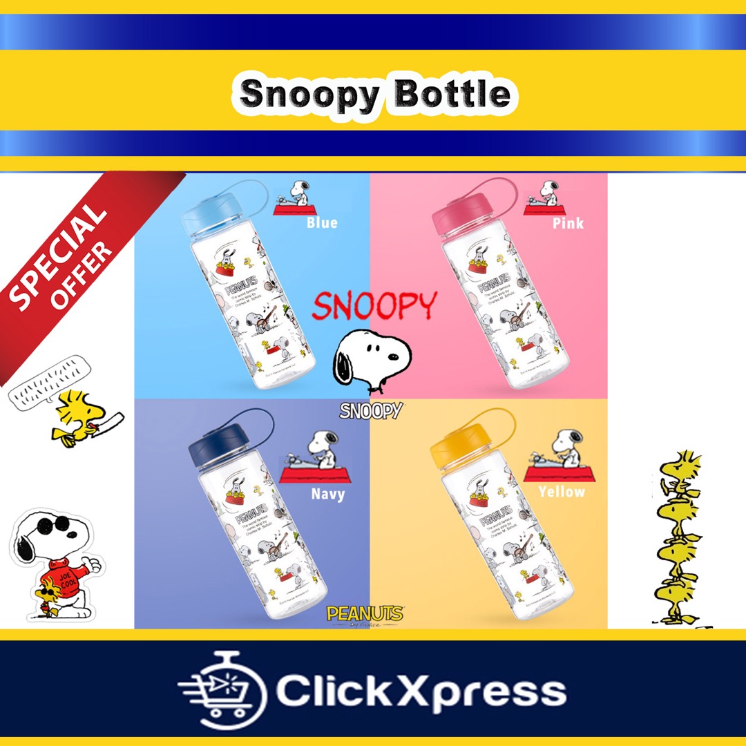 Snoopy Water Bottle 500ml -Snoopy Design-SGSELLERS, Furniture & Home ...