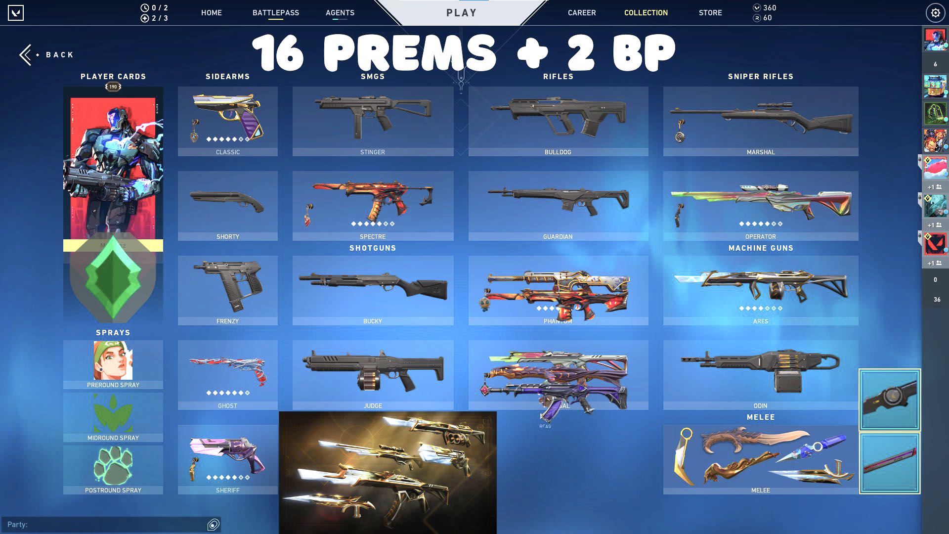 SOL BUNDLE 16 PREMIUM SKINS VALORANT ACCOUNT WTS/WTT IF U TOP UP OR ...