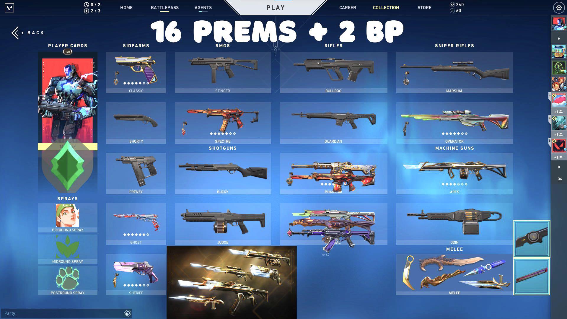 SOL BUNDLE 16 PREMIUM SKINS VALORANT ACCOUNT WTS/WTT IF U TOP UP OR ...