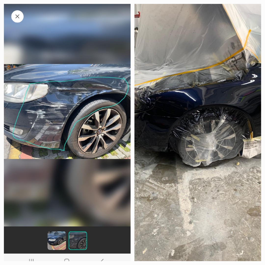 Spraypainting panel beating dent scratch accident repair spray paint ...