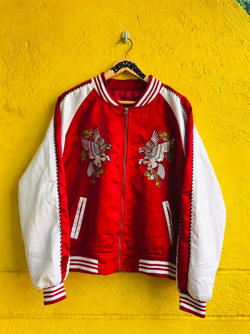 Sukajan Varsity Jacket, Women's Fashion, Coats, Jackets and Outerwear ...