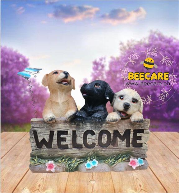 Three Dogs Holding Welcome Word Sign Indoor and Outdoor Decoration ...