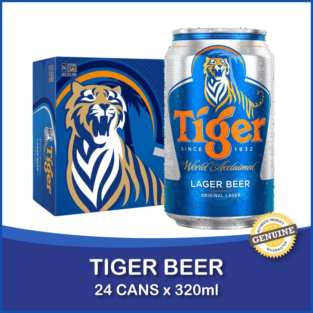 TIGER Beer 24 cans x 320ml, Food & Drinks, Alcoholic Beverages on Carousell