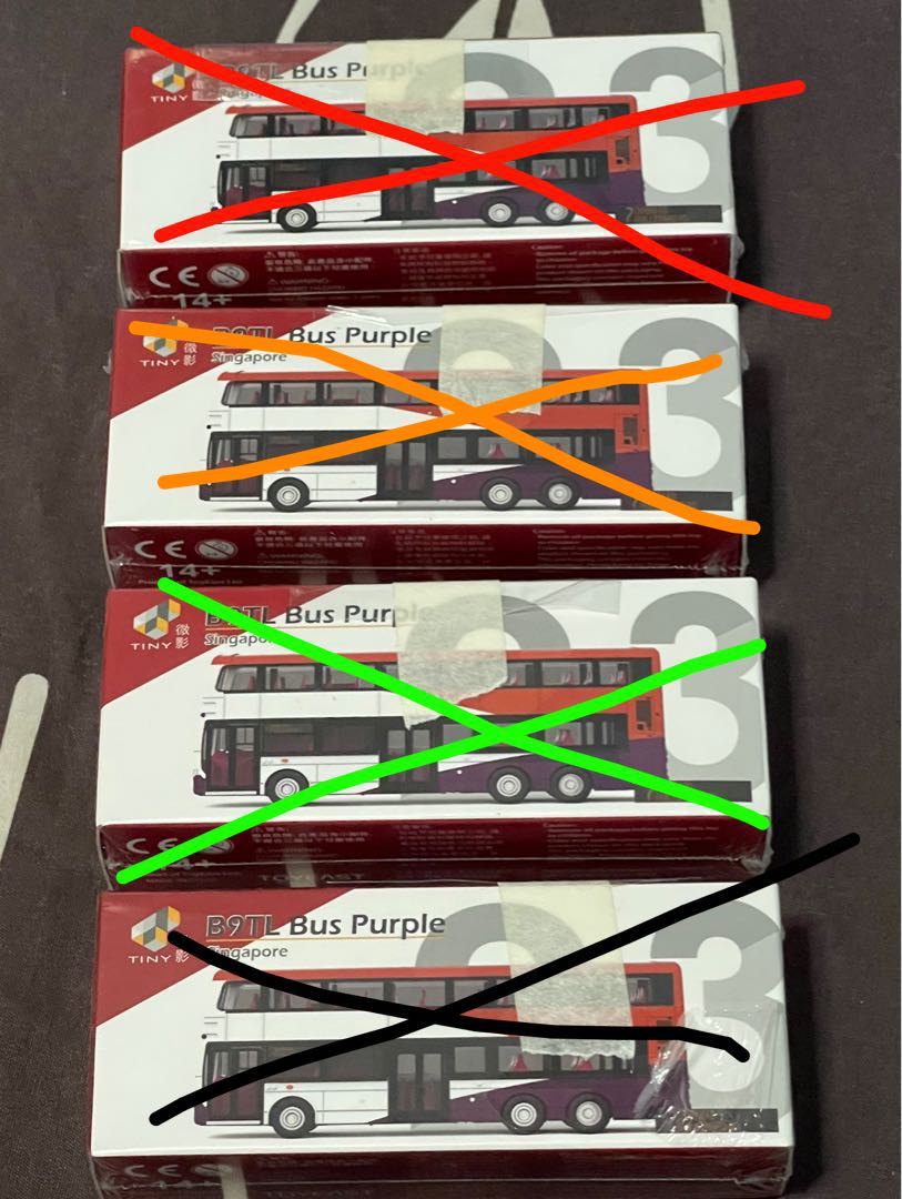 TINY Singapore B9TL Bus Purple $34, Hobbies & Toys, Toys & Games on ...