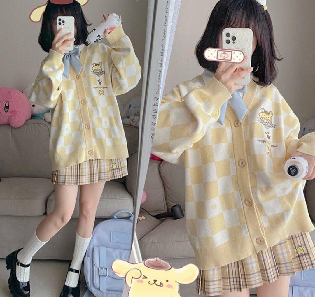 [PO] Trendy Sanrio sweater vintage college style cinnamoroll kuromi ...