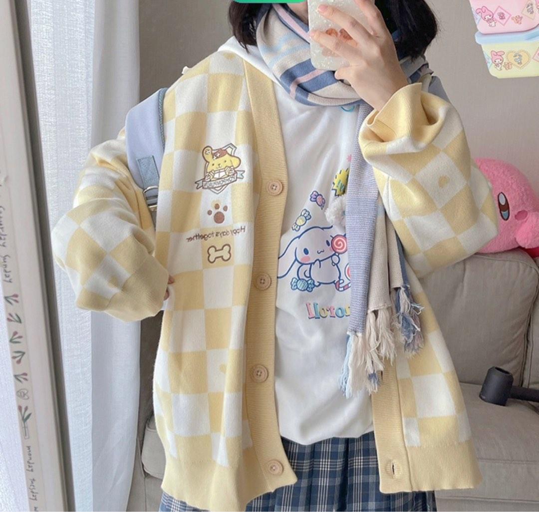 [PO] Trendy Sanrio sweater vintage college style cinnamoroll kuromi ...