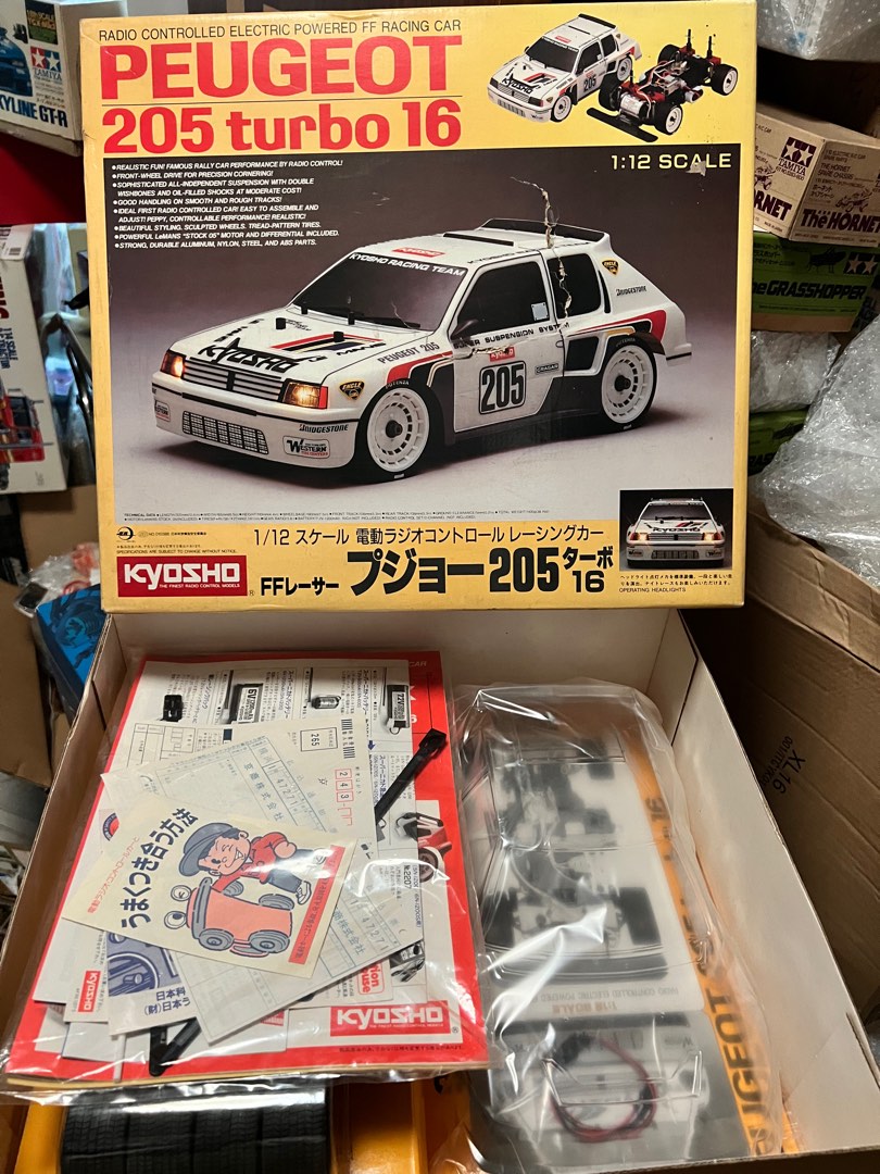 Vintage Kyosho 1/12 Electric RC Car - Peugeot 205 Turbo 16, 興趣及遊戲, 玩具 ...