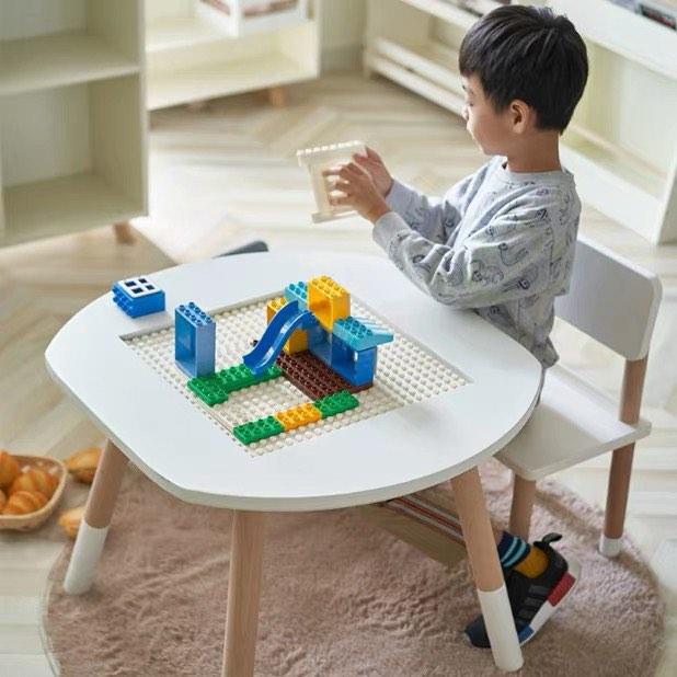 x1 White Scandinavian Solid Wood Children Multi-purpose Activity Table ...