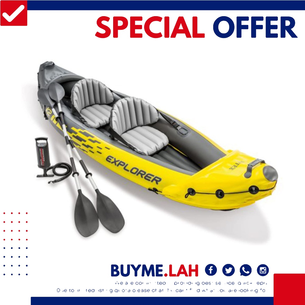 [YBR] Intex Recreation Explorer K2 Kayak, 2-Person Inflatable Kayak Set ...