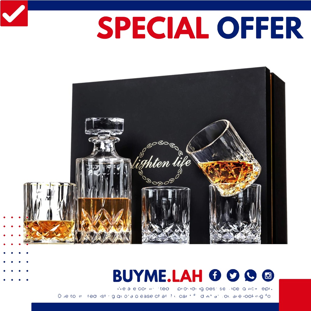 [YBR] Lighten Life 5-Piece Whiskey Decanter Sets,Crystal Whiskey ...