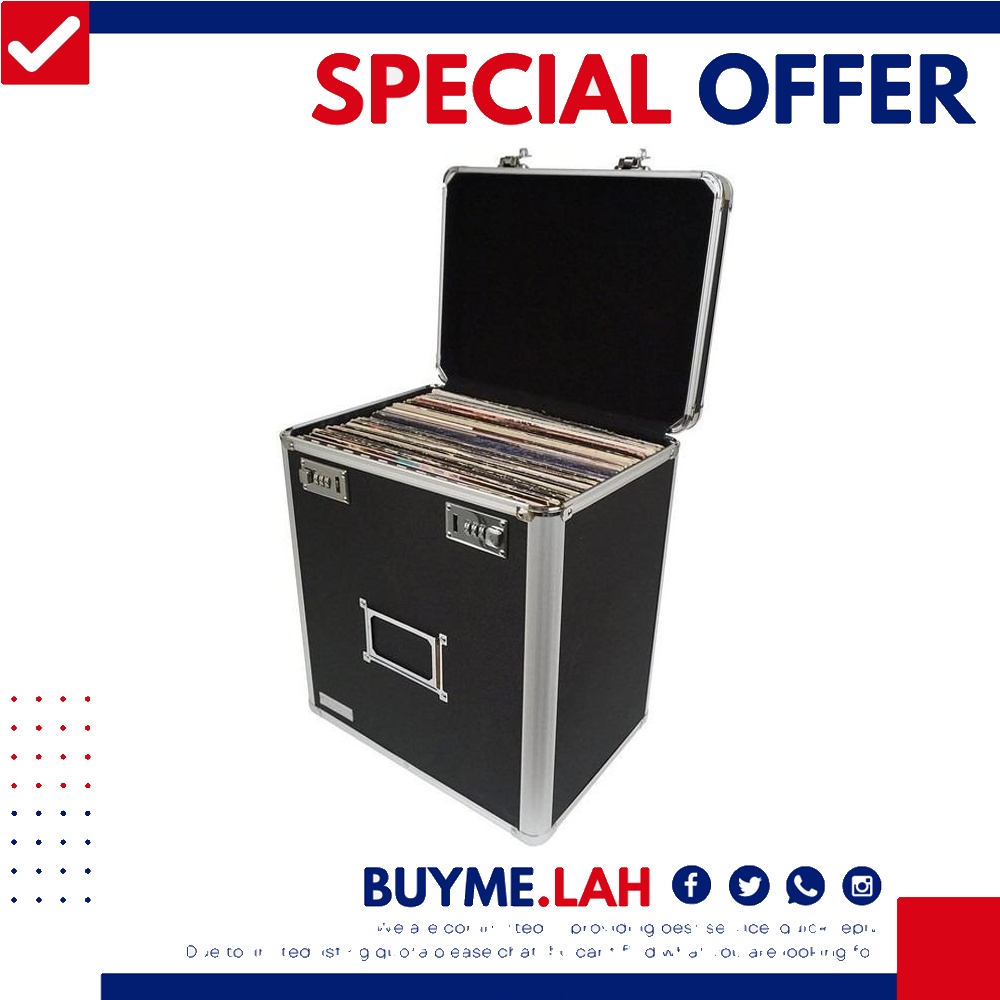 [YBR] Vaultz Locking Vinyl Record Case, 50 Record Capacity storage box ...