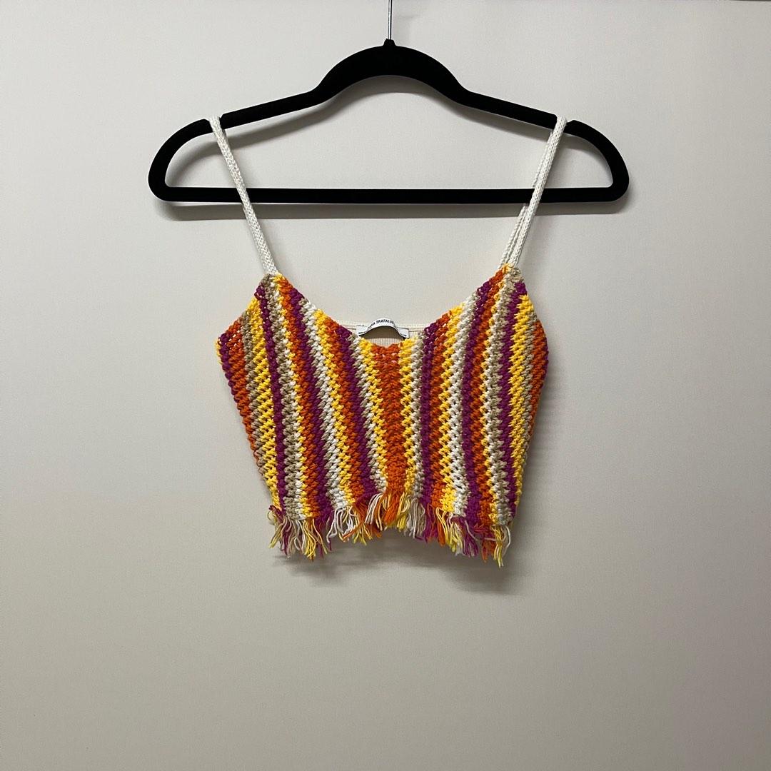 Zara crochet fringe beach top, Women's Fashion, Tops, Sleeveless on ...