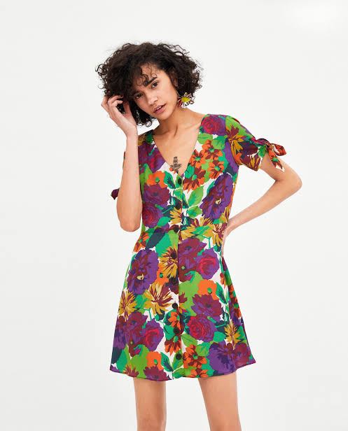 Zara Floral Dress, Women's Fashion, Dresses & Sets, Dresses on Carousell