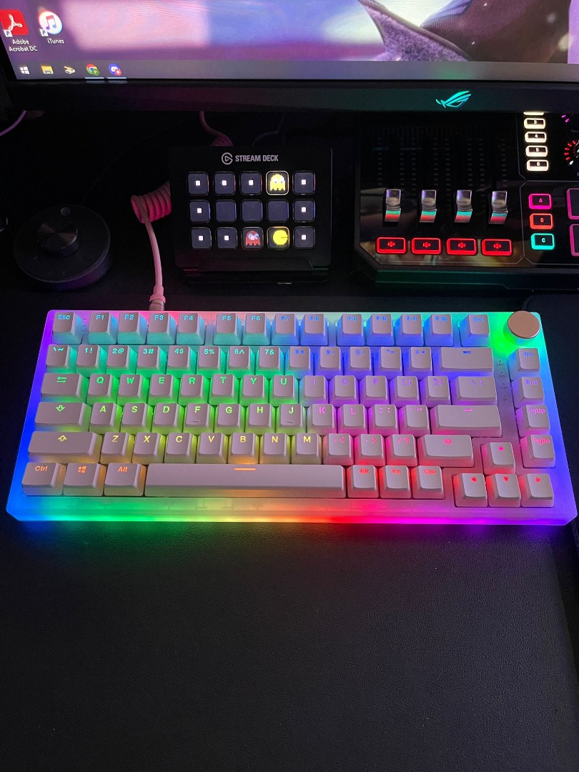 75% custom mechanical keyboard white pudding keycaps, Computers & Tech ...